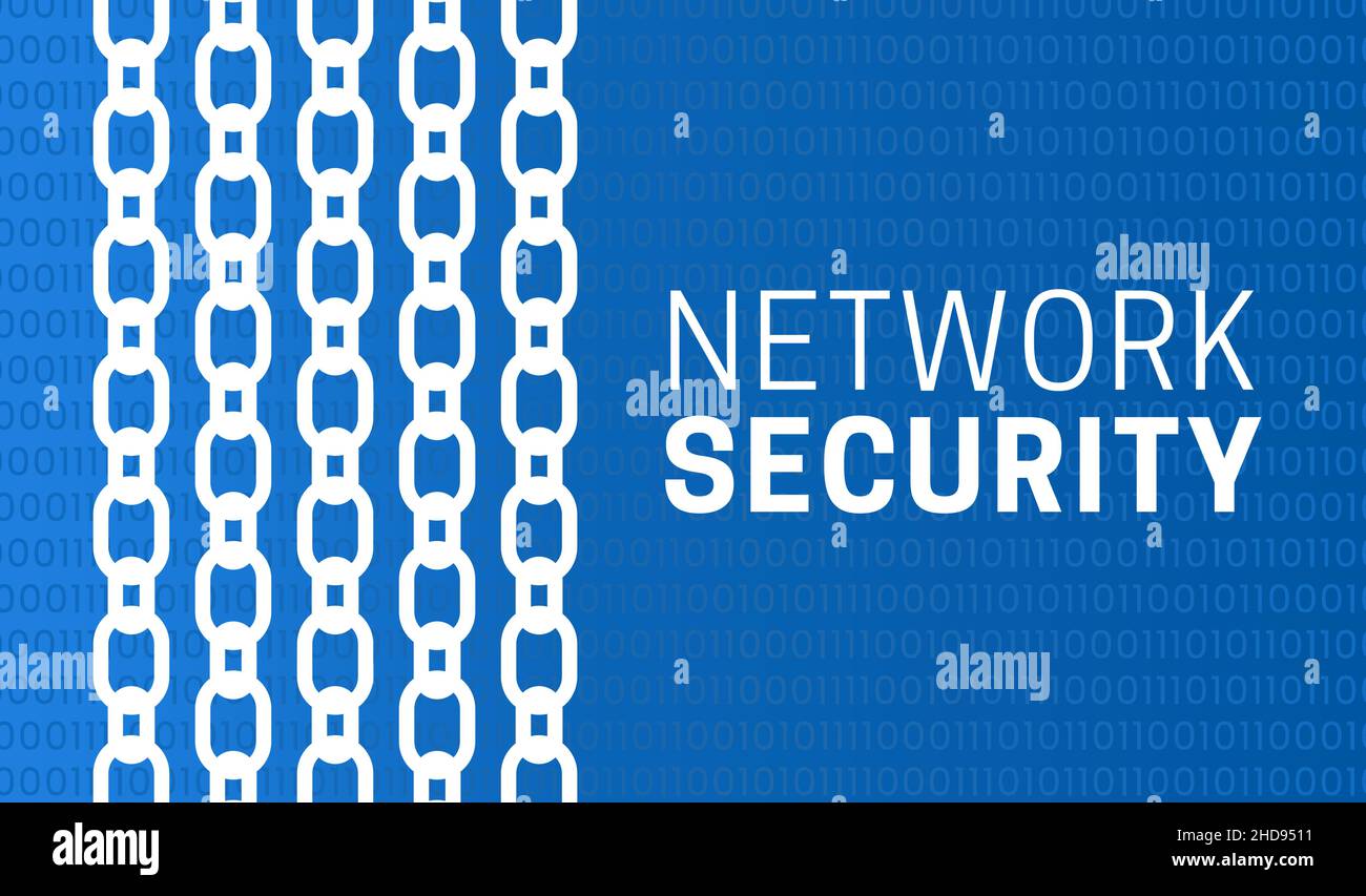 Network Security Background Illustration Banner with Chains Stock ...