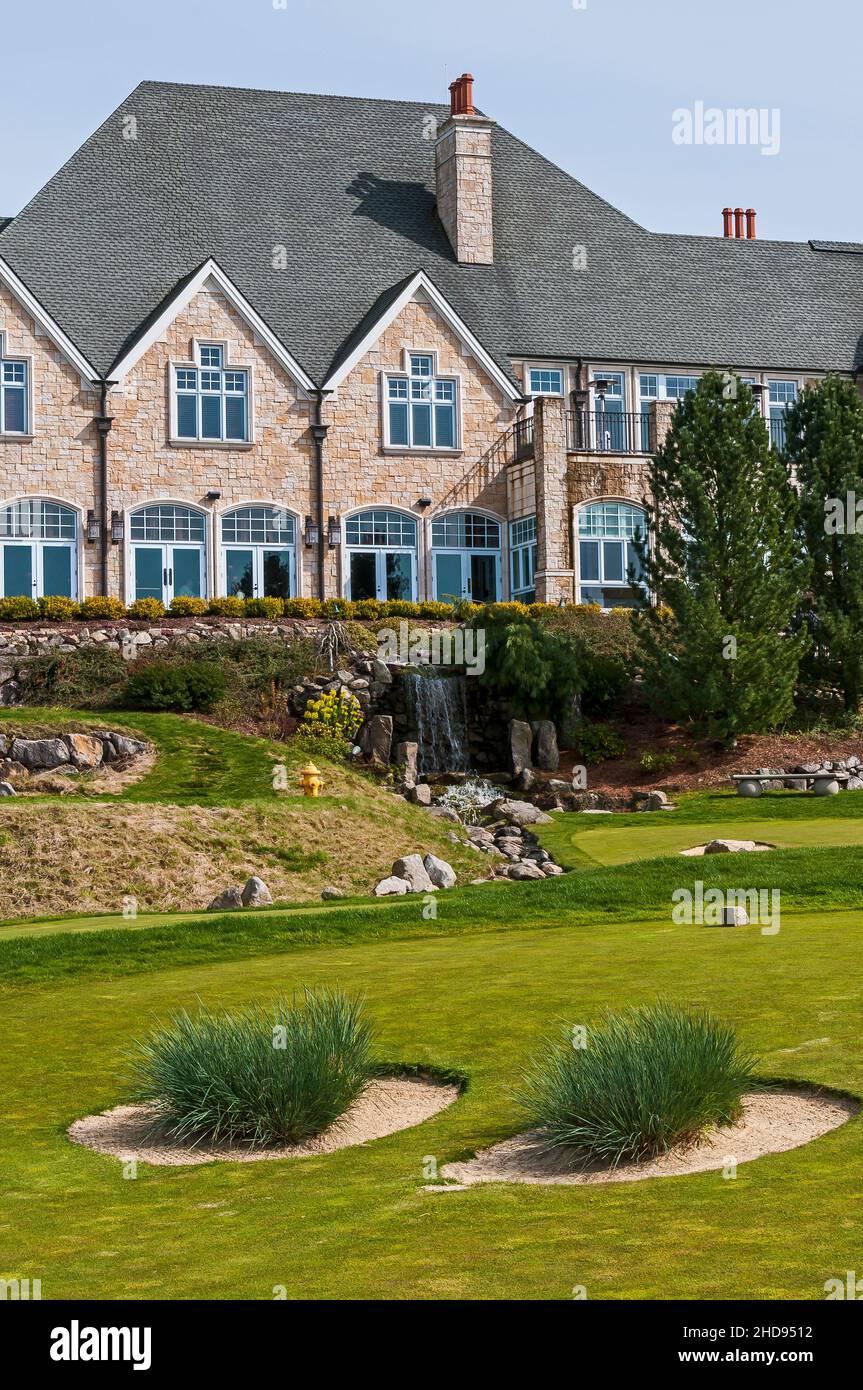 A view of the clubhouse at the Golf Club at Newcastle, Washington Stock ...
