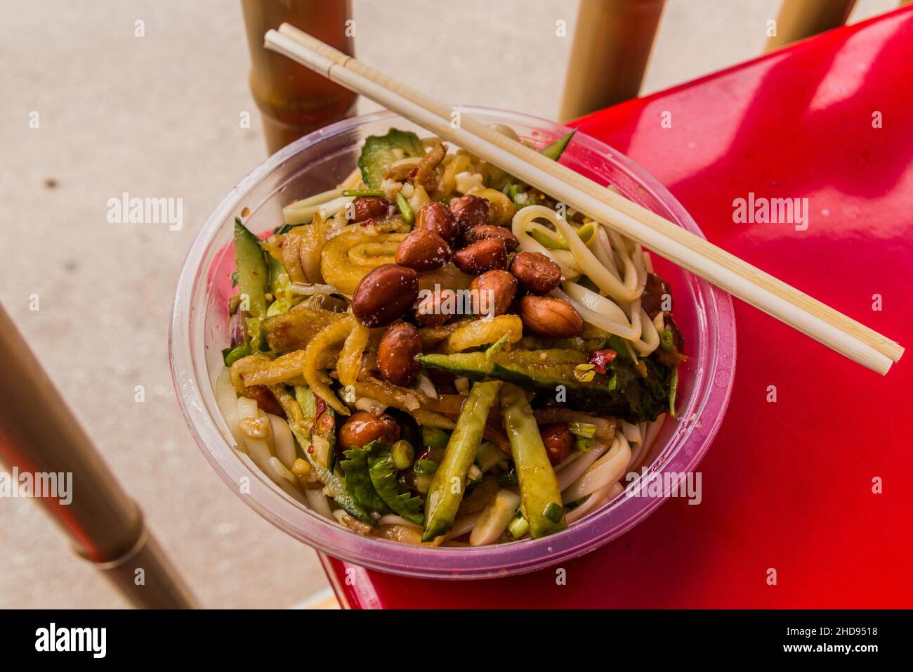 Cold noodles snack sold in food stalls in Wulingyuan Scenic and ...