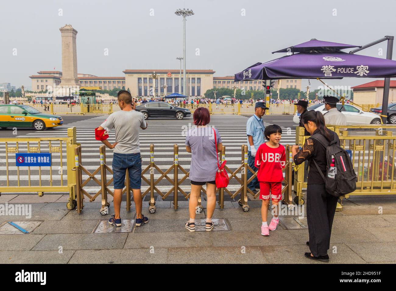 BEIJING, CHINA - AUGUST 27, 2018: Pedestrian crossing at Tiananmen ...