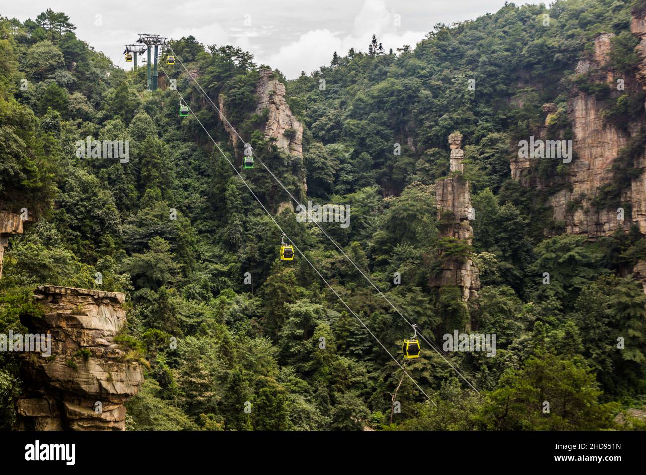 Yangjiajie cable car in Wulingyuan Scenic and Historic Interest Area in ...