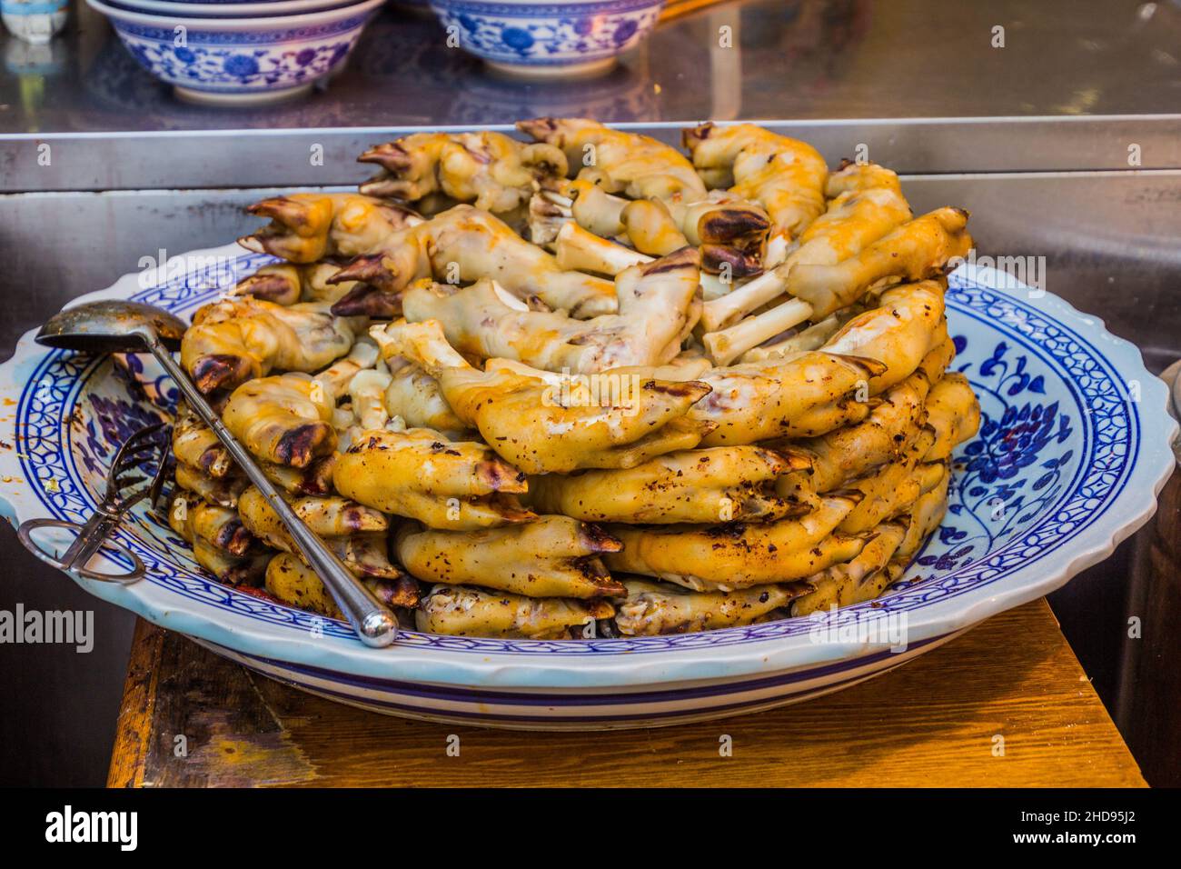 Lamb feet for sale in the Muslim Quarter of Xi'an, China Stock Photo ...