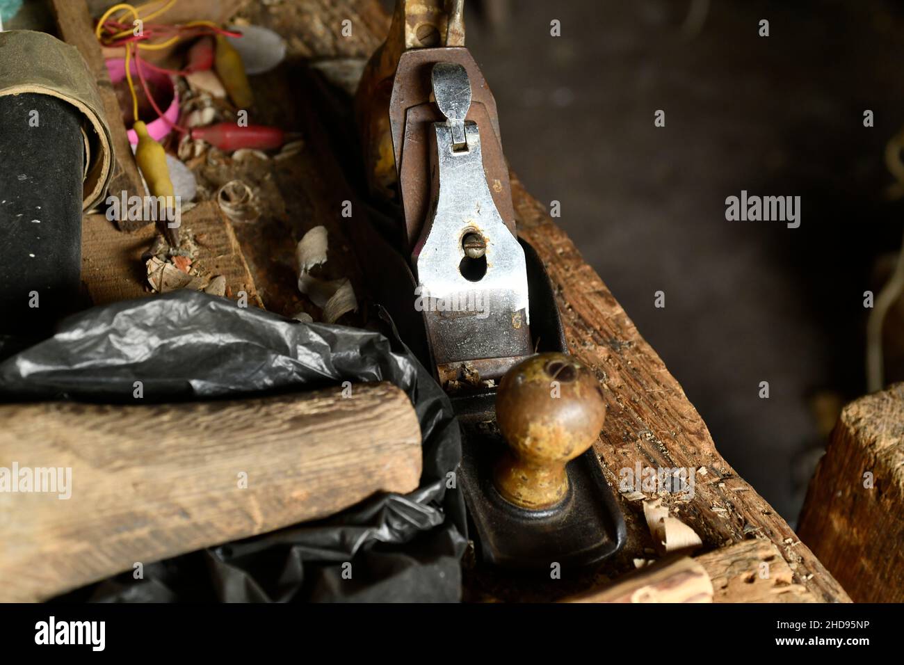 Closeup of wood carving tools in a workshop Stock Photo - Alamy