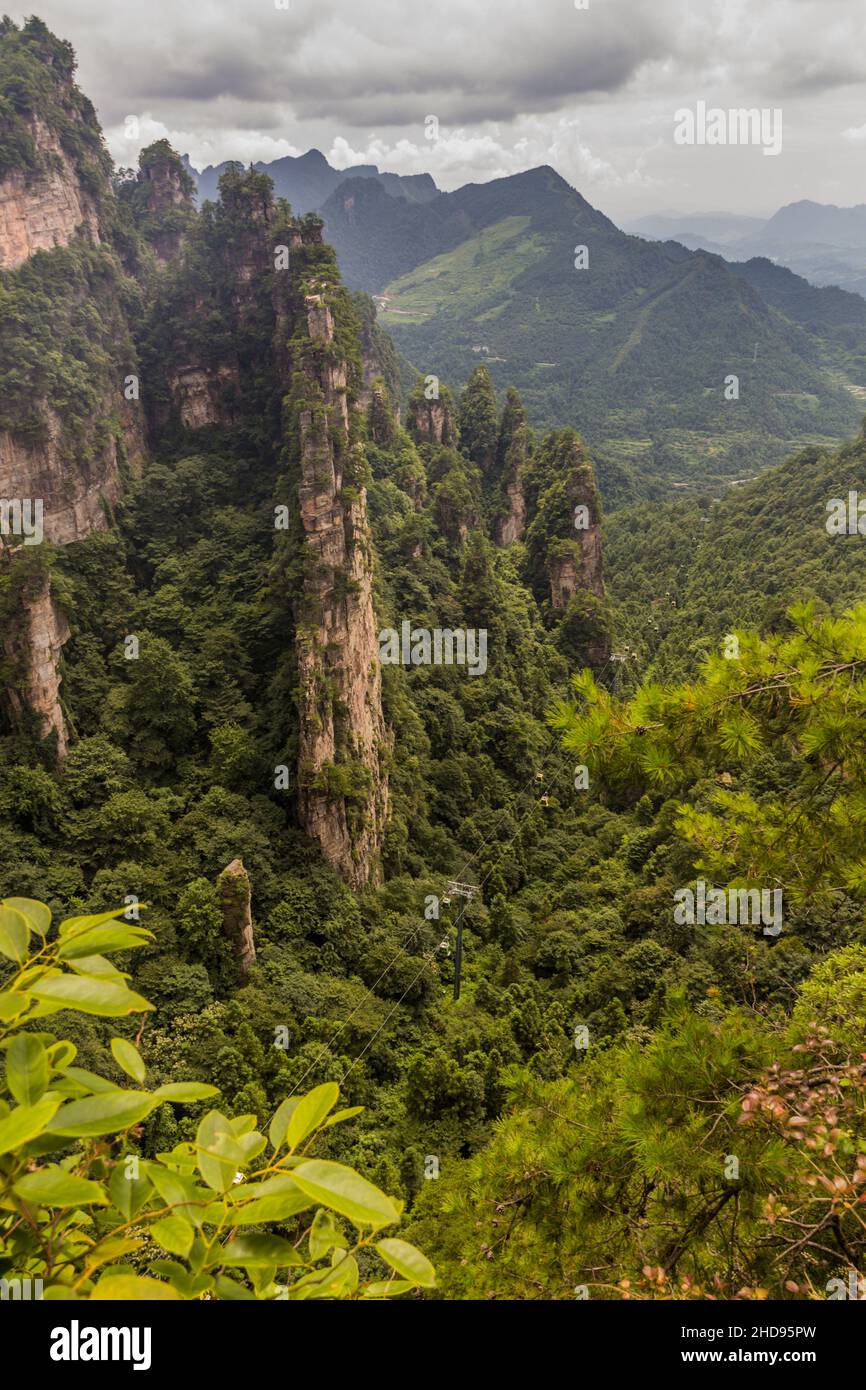 Yangjiajie cable car in Wulingyuan Scenic and Historic Interest Area in ...