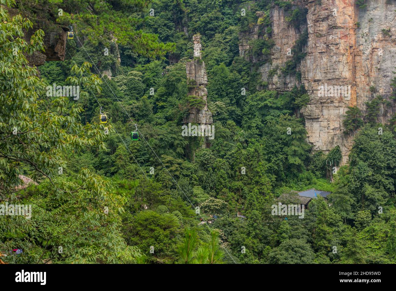 Yangjiajie cable car in Wulingyuan Scenic and Historic Interest Area in ...