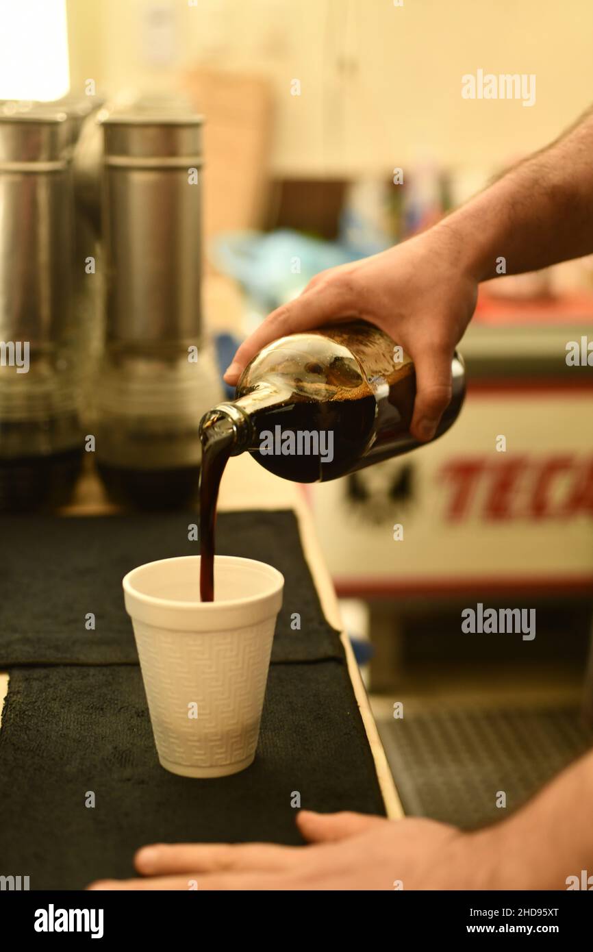 Closeup of concentrated coffee in a cafe Stock Photo - Alamy