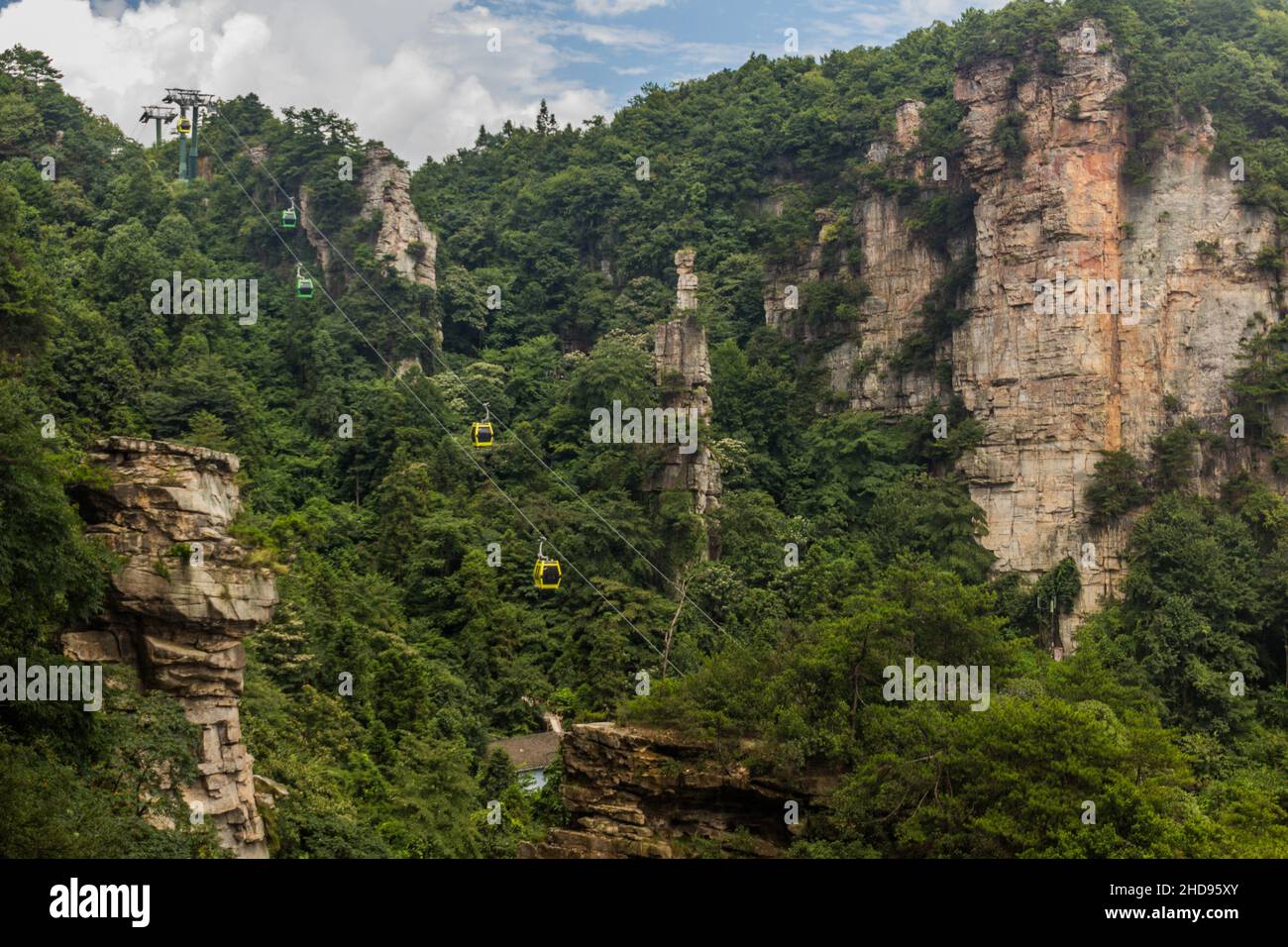 Yangjiajie cable car in Wulingyuan Scenic and Historic Interest Area in ...
