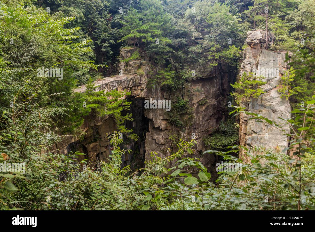 Rock bridge in Wulingyuan Scenic and Historic Interest Area in ...