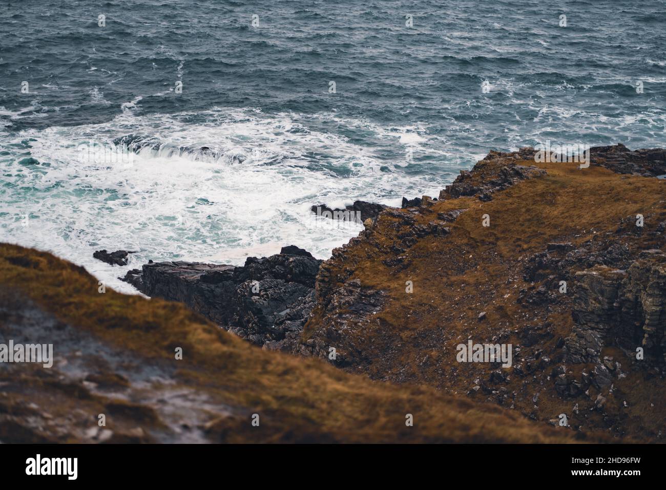 Natural view of strong waves hitting a rocky coast Stock Photo - Alamy
