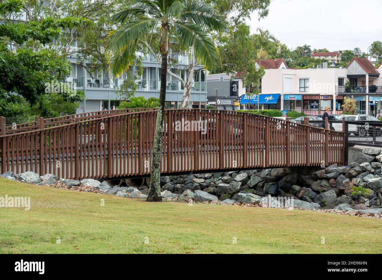 Airlie Beach, Queensland, Australia - January 2022: Footpath bridge ...