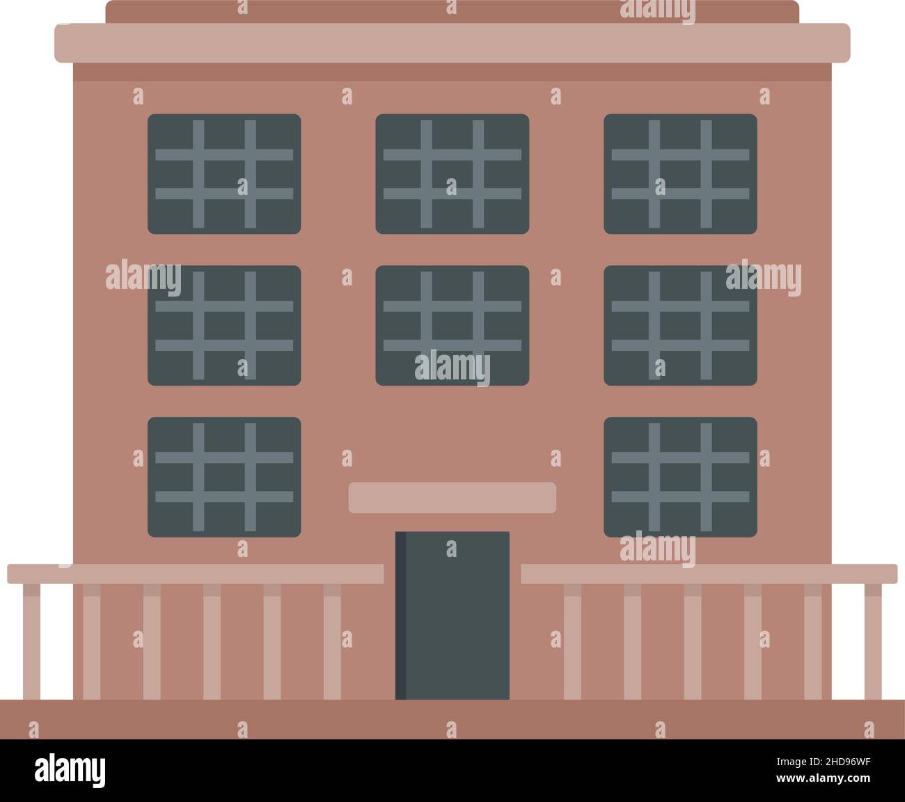 Prison building icon. Flat illustration of prison building vector icon ...