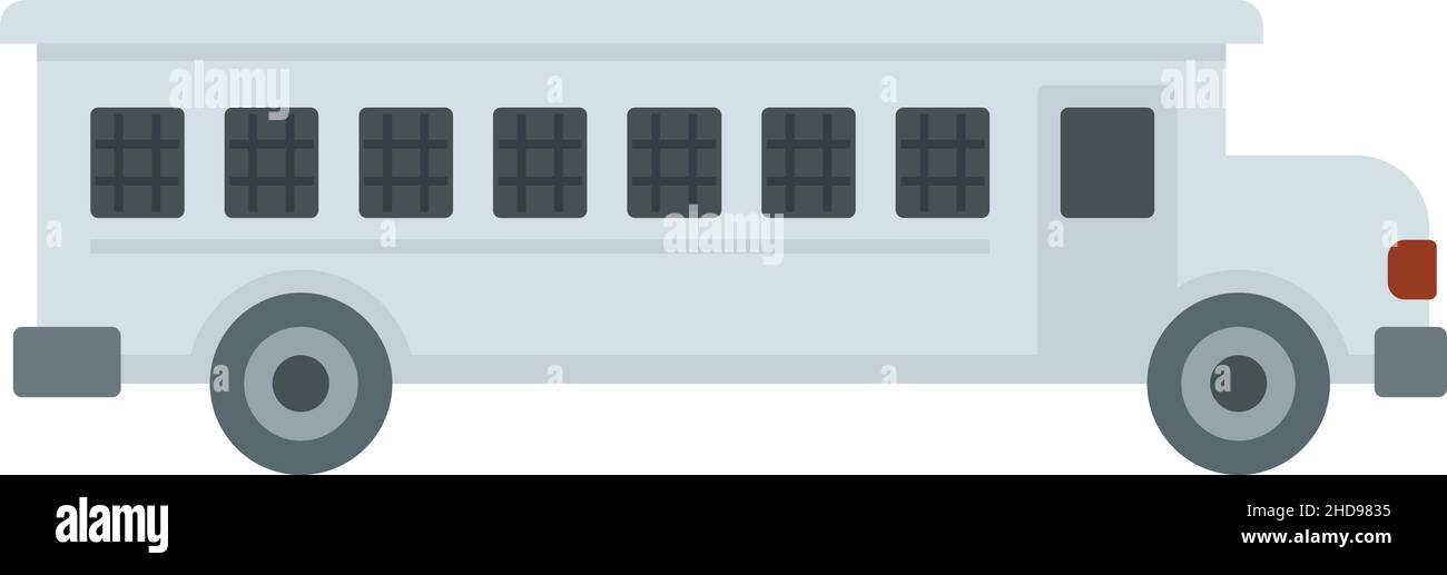 Prison bus icon. Flat illustration of prison bus vector icon isolated ...