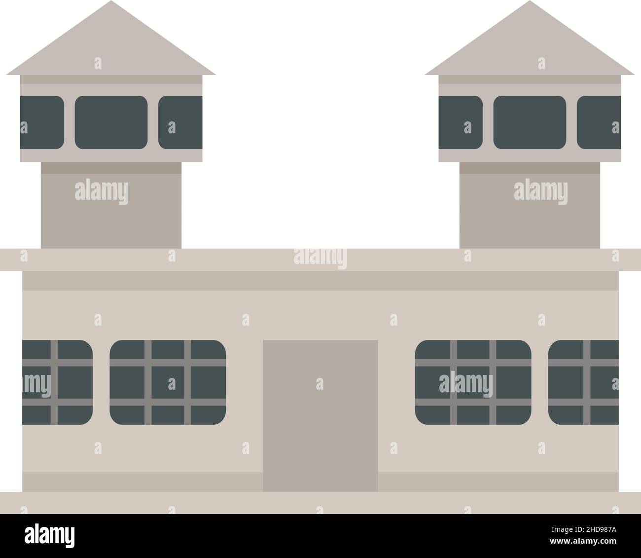 Prison building icon. Flat illustration of prison building vector icon ...