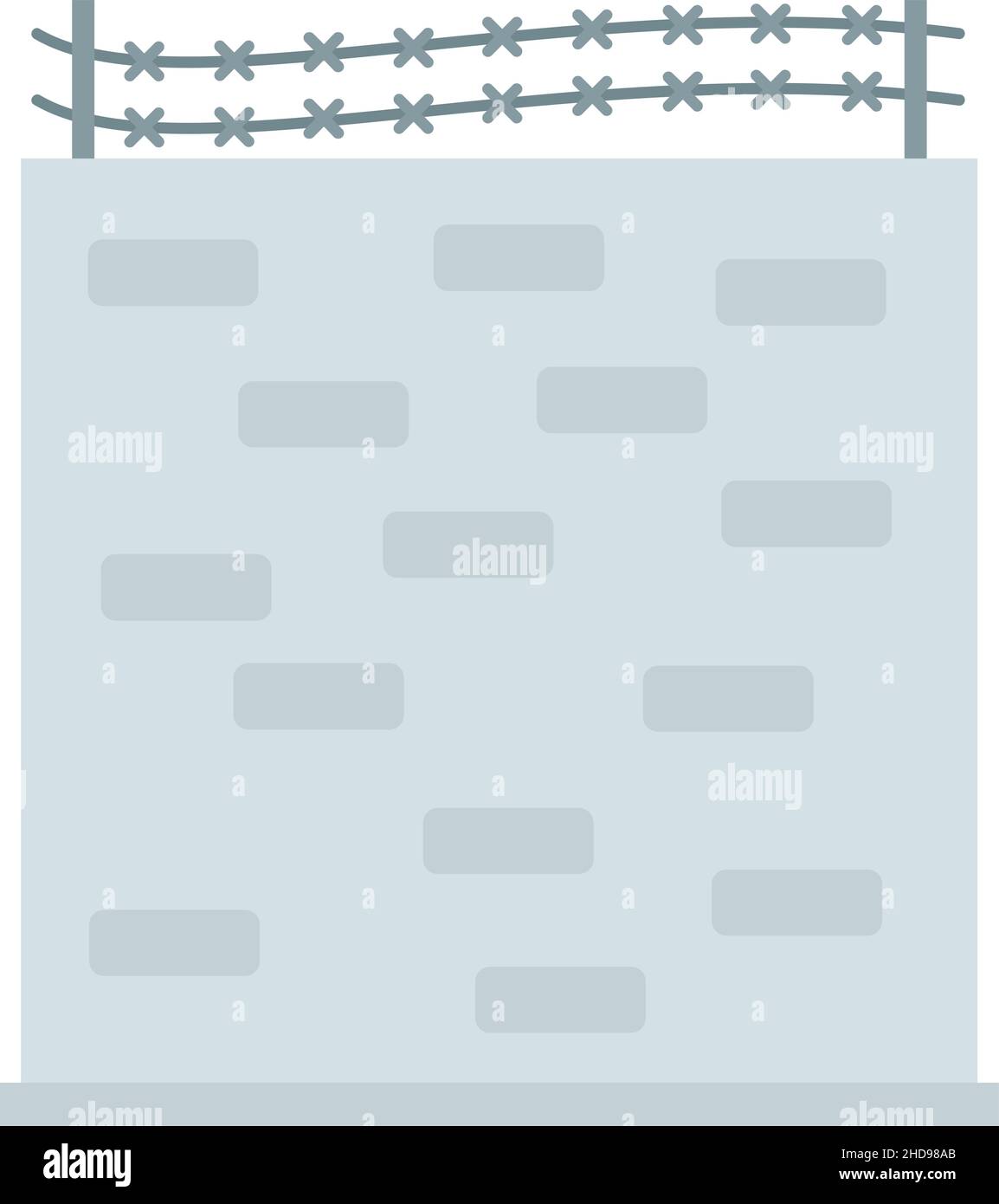 Prison building wall icon. Flat illustration of prison building wall ...