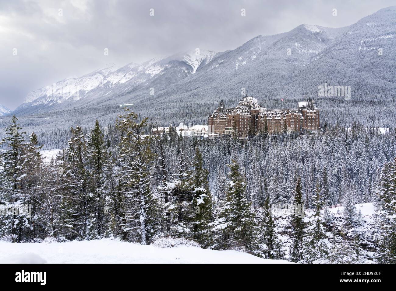The Fairmont Banff Springs Hotel in winter, Banff National Park, Alberta, Canada Stock Photo - Alamy