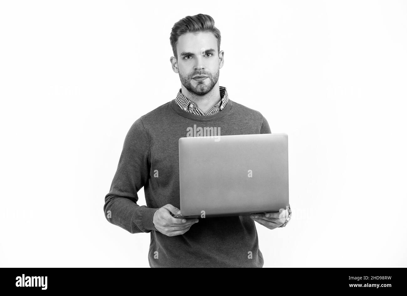 Office worker hold Black and White Stock Photos & Images - Alamy