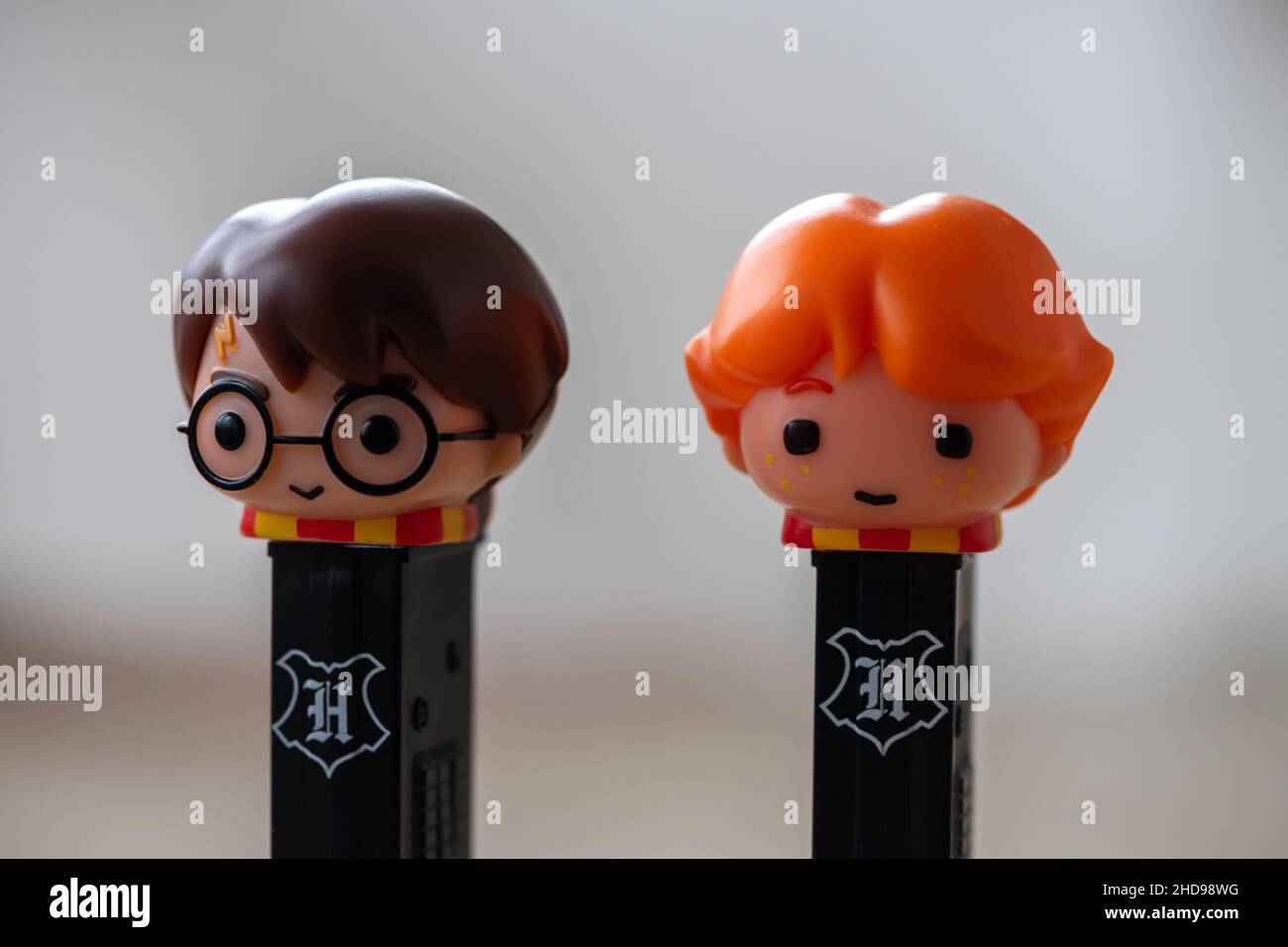 Timisoara, Romania - January 23, 2021: Close-up of a PEZ dispenser on a ...