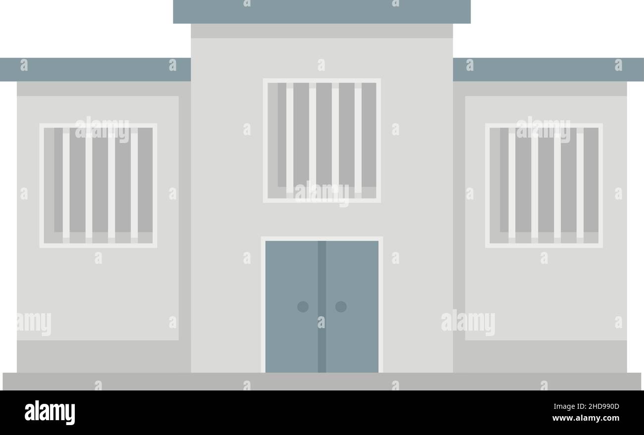 Prison city building icon. Flat illustration of prison city building ...
