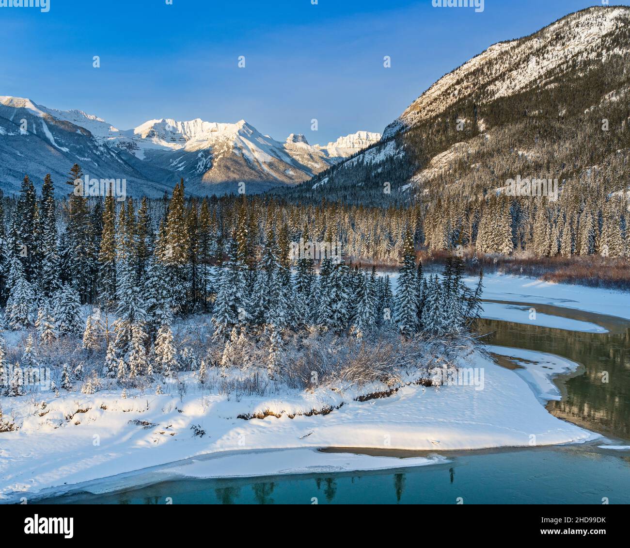Mountain scenic in winter in Banff National Park, Alberta, Canada Stock ...