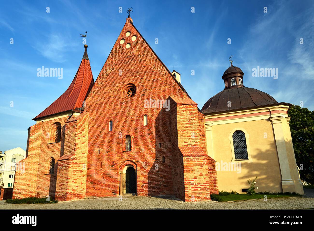facade of a the late Romanesque church of the Knights Hospitaller in ...