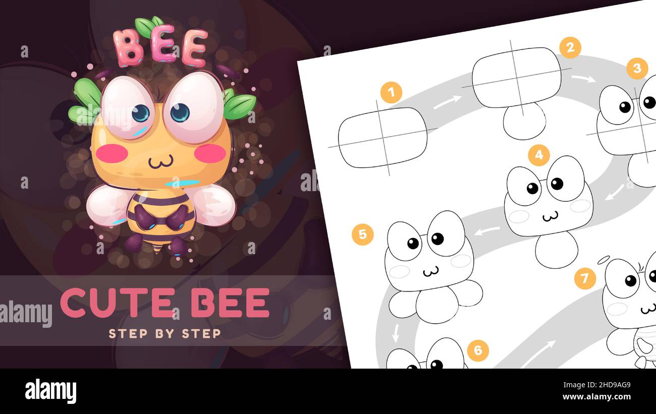 Bee drawing hi-res stock photography and images - Alamy