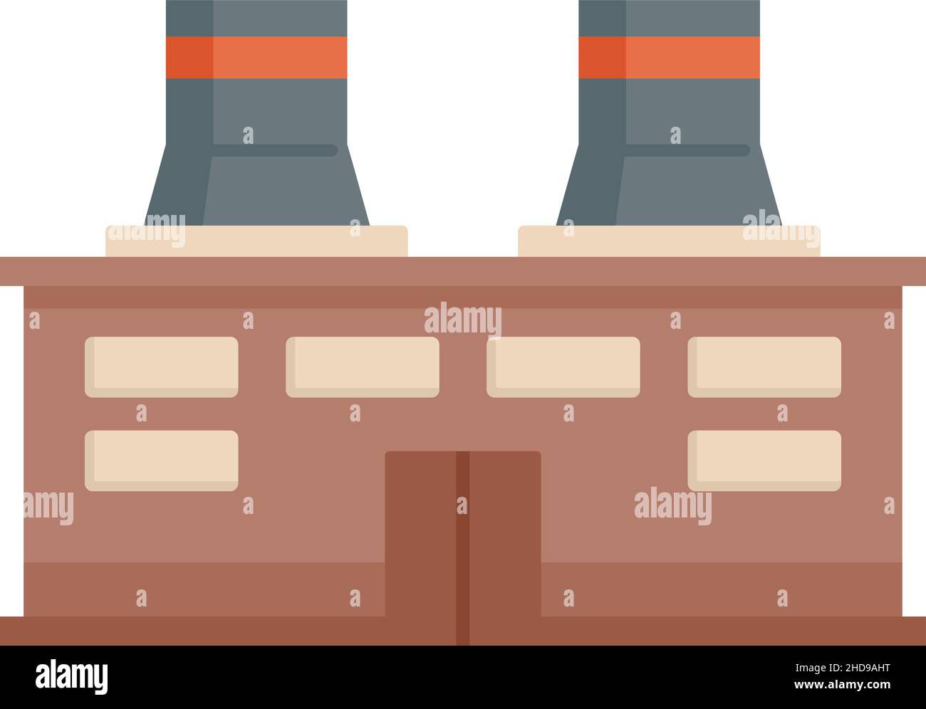 Construction recycle factory icon. Flat illustration of construction ...