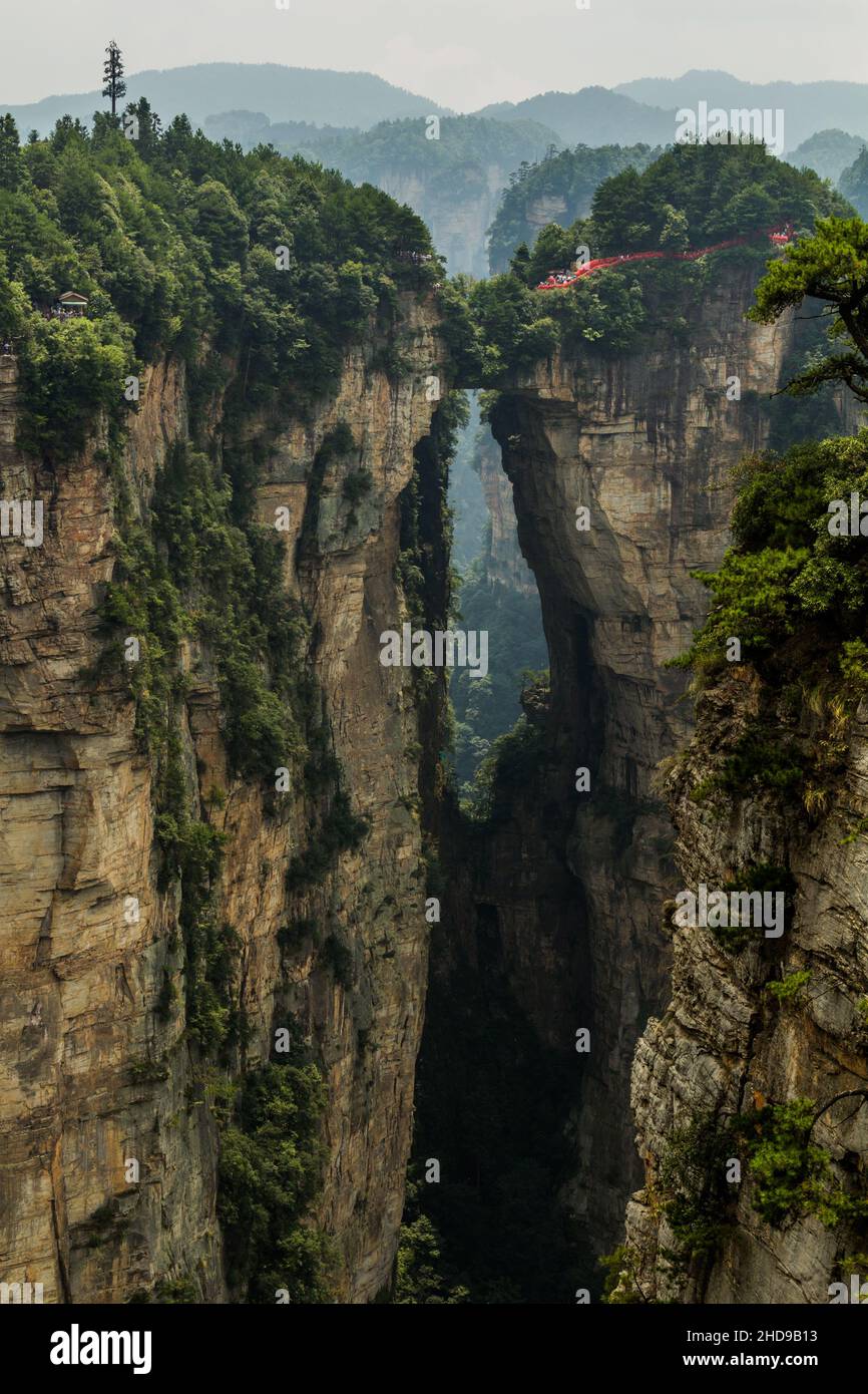 Natural rock bridge in Wulingyuan Scenic and Historic Interest Area in ...