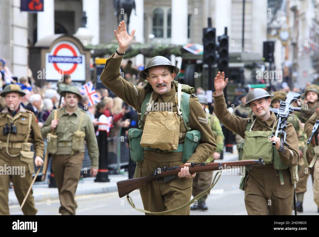 The 7th Battalion The Rifles marching in the Lord Mayor's Show 2021, in ...