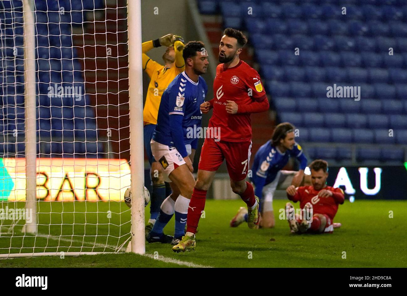 Wigan Athletic's Gwion Edwards celebrates scoring their side's fifth ...