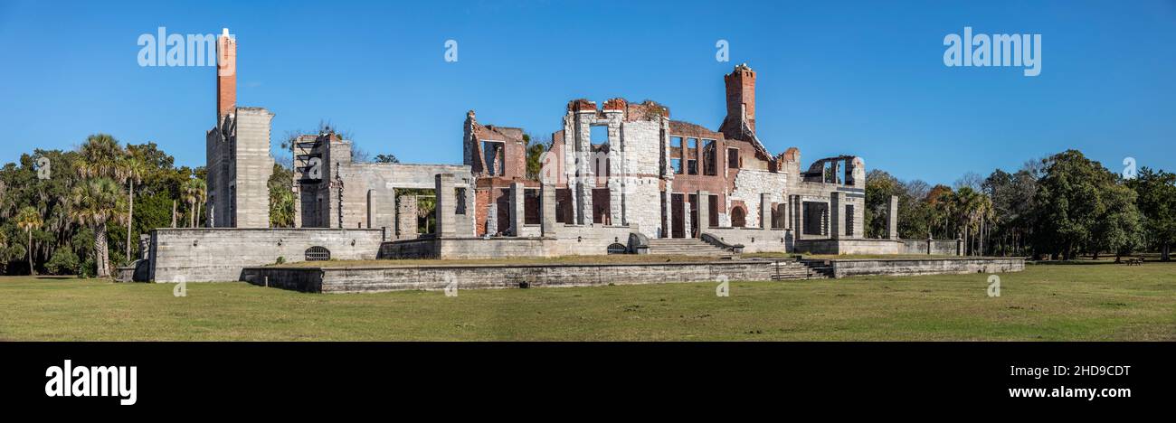 Large panorama of the Dungeness Ruins on Cumberland Island, Georgia ...