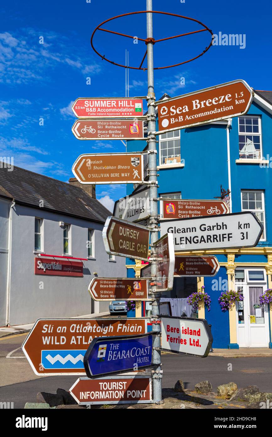 Road signs in Castletownbere, County Cork, Ireland Stock Photo - Alamy