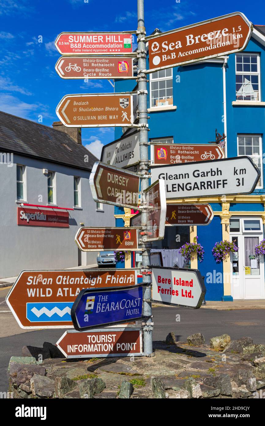 Road signs in Castletownbere, County Cork, Ireland Stock Photo - Alamy