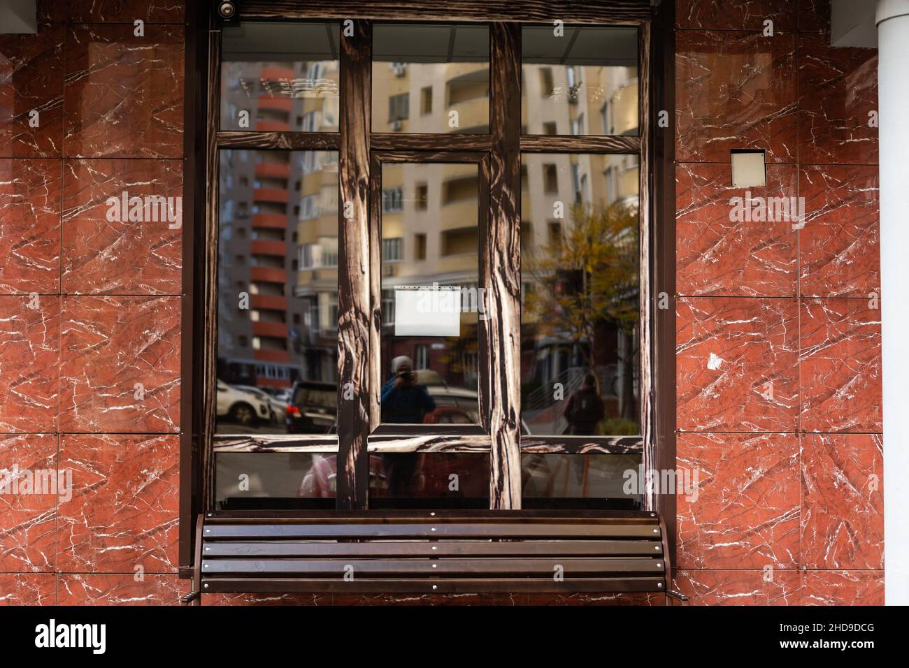 Texture of a modern window on the wall Stock Photo - Alamy