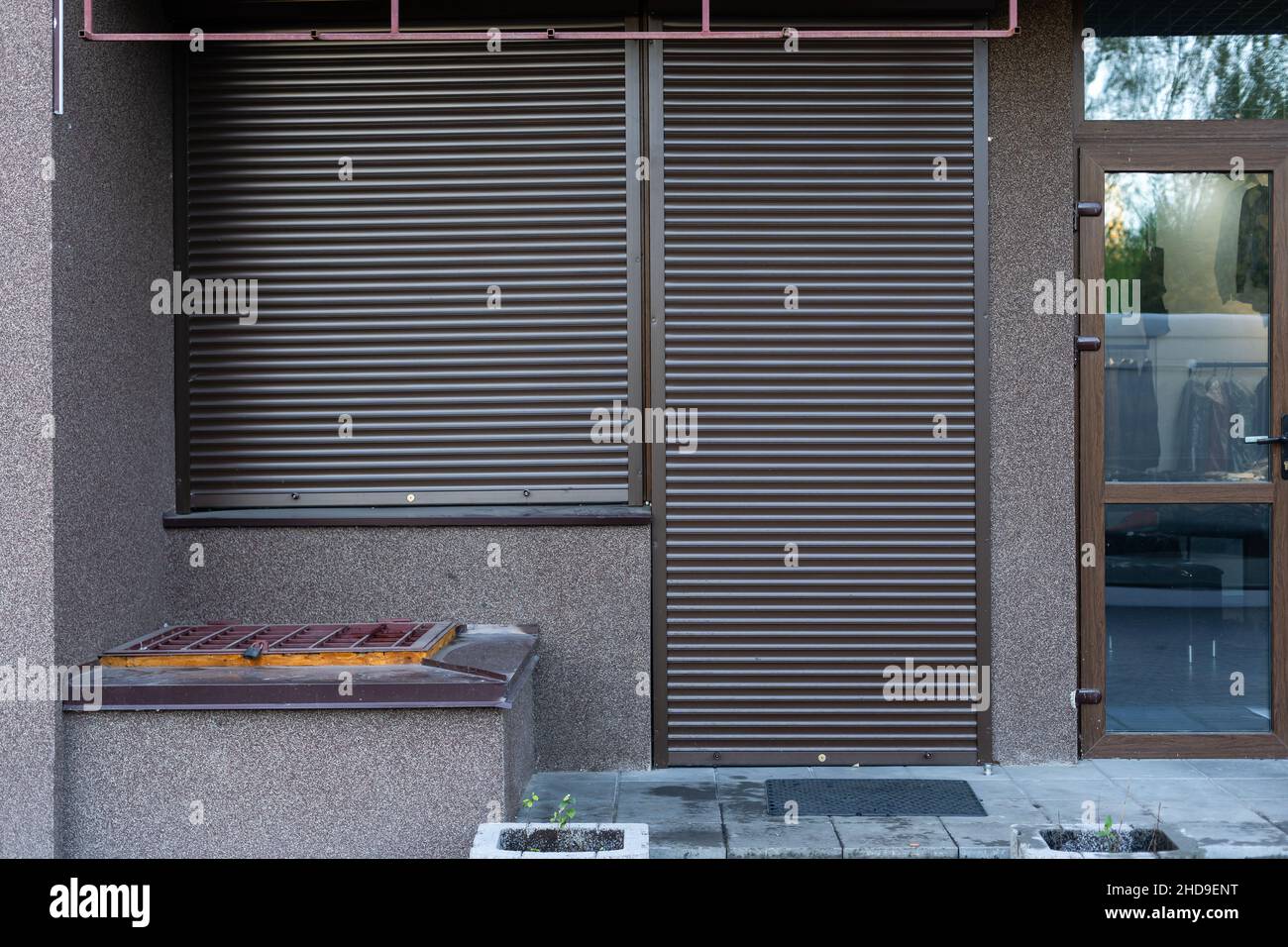 Window with modern shutter, exterior shot Stock Photo - Alamy