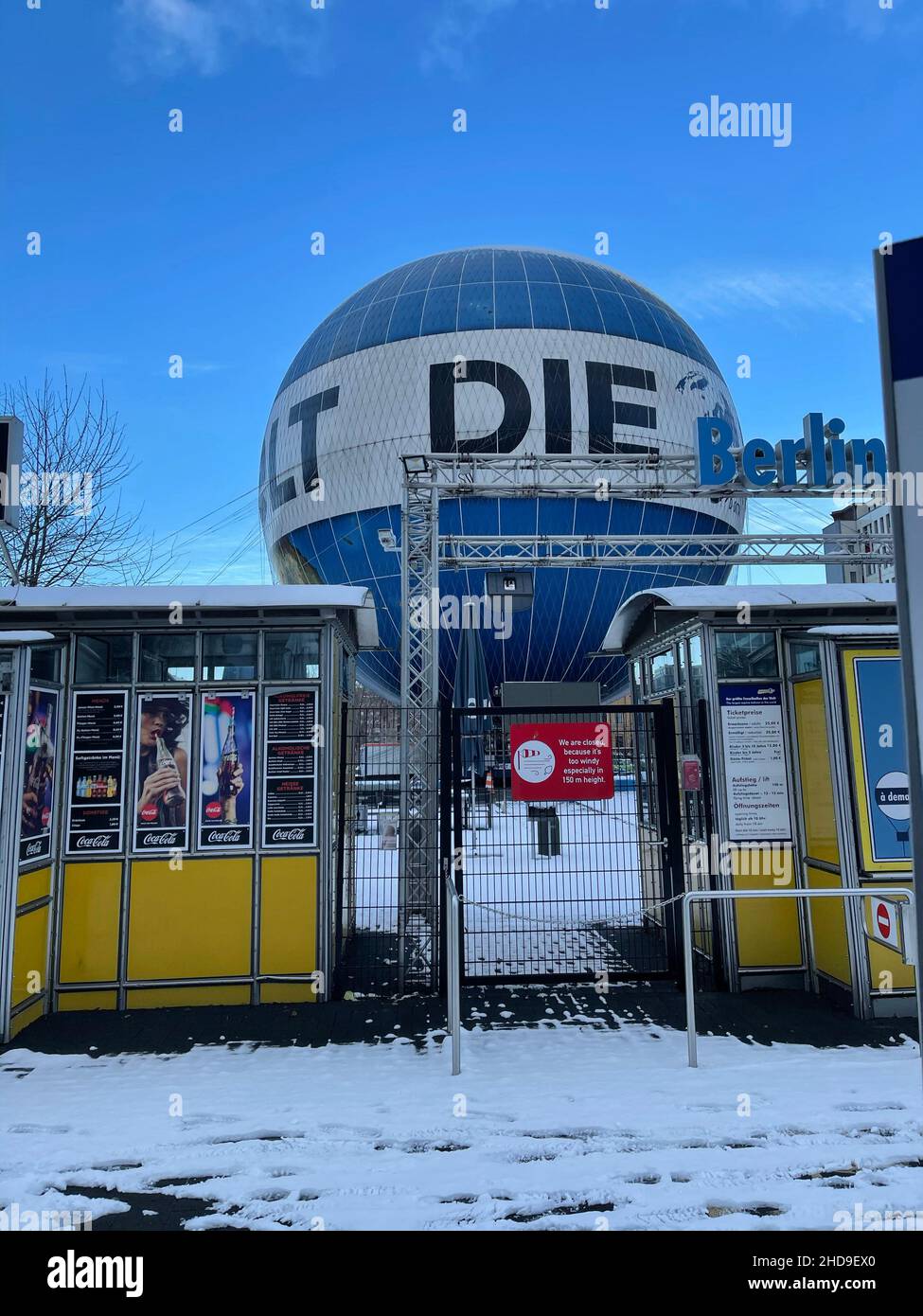 Welt Balloon of Berlin in Germany in the winter Stock Photo - Alamy