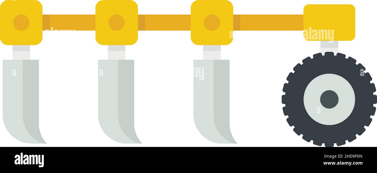 Tractor plow icon. Flat illustration of Tractor plow vector icon ...