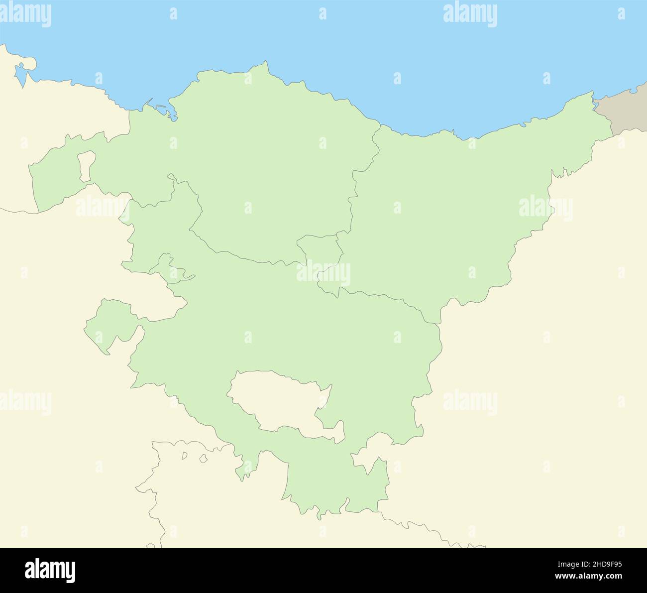 Basque Country (Spain) map colored, neighboring states and provinces ...