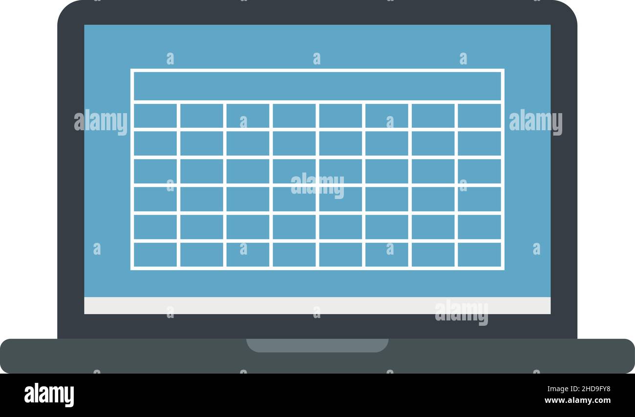 Office manager laptop icon. Flat illustration of office manager laptop ...