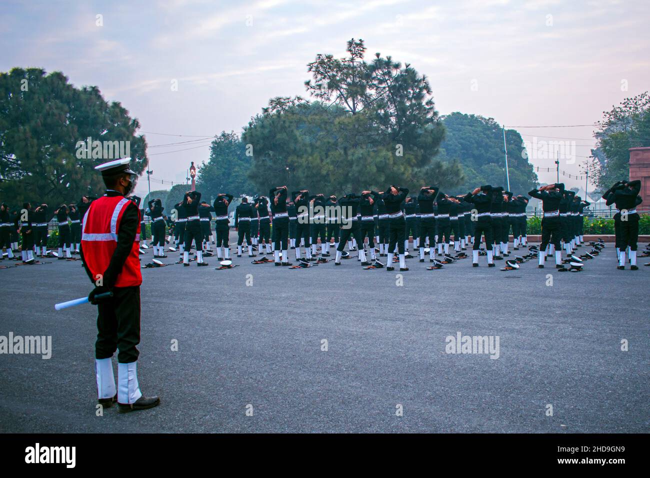 New Delhi, Delhi, India. 4th Jan, 2022. Indian Navy personnel ...