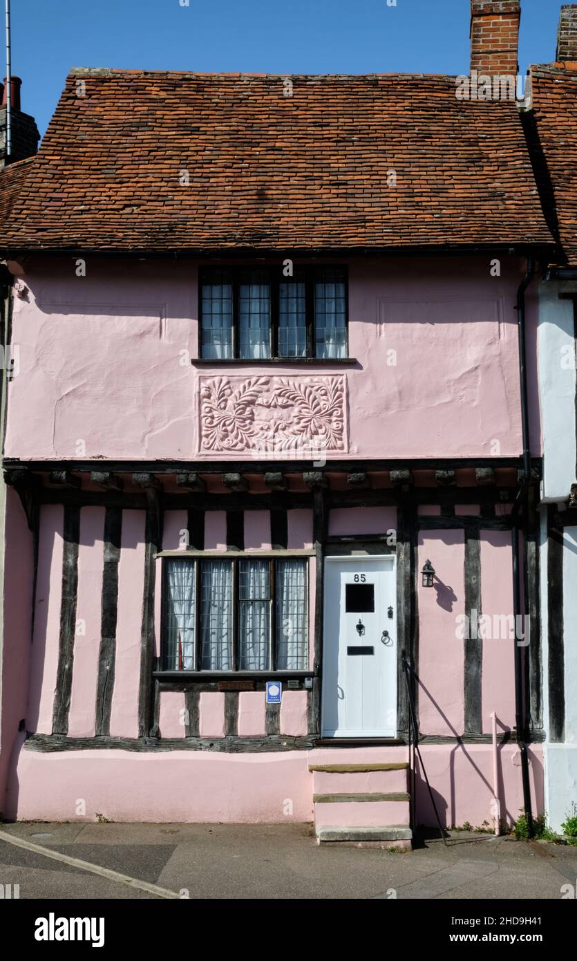 Traditional Pargetting on house in Lavenham Stock Photo - Alamy
