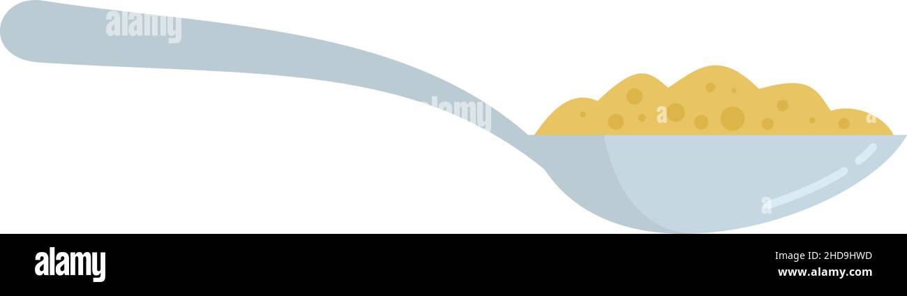 Cereal flakes spoon icon. Flat illustration of cereal flakes spoon ...