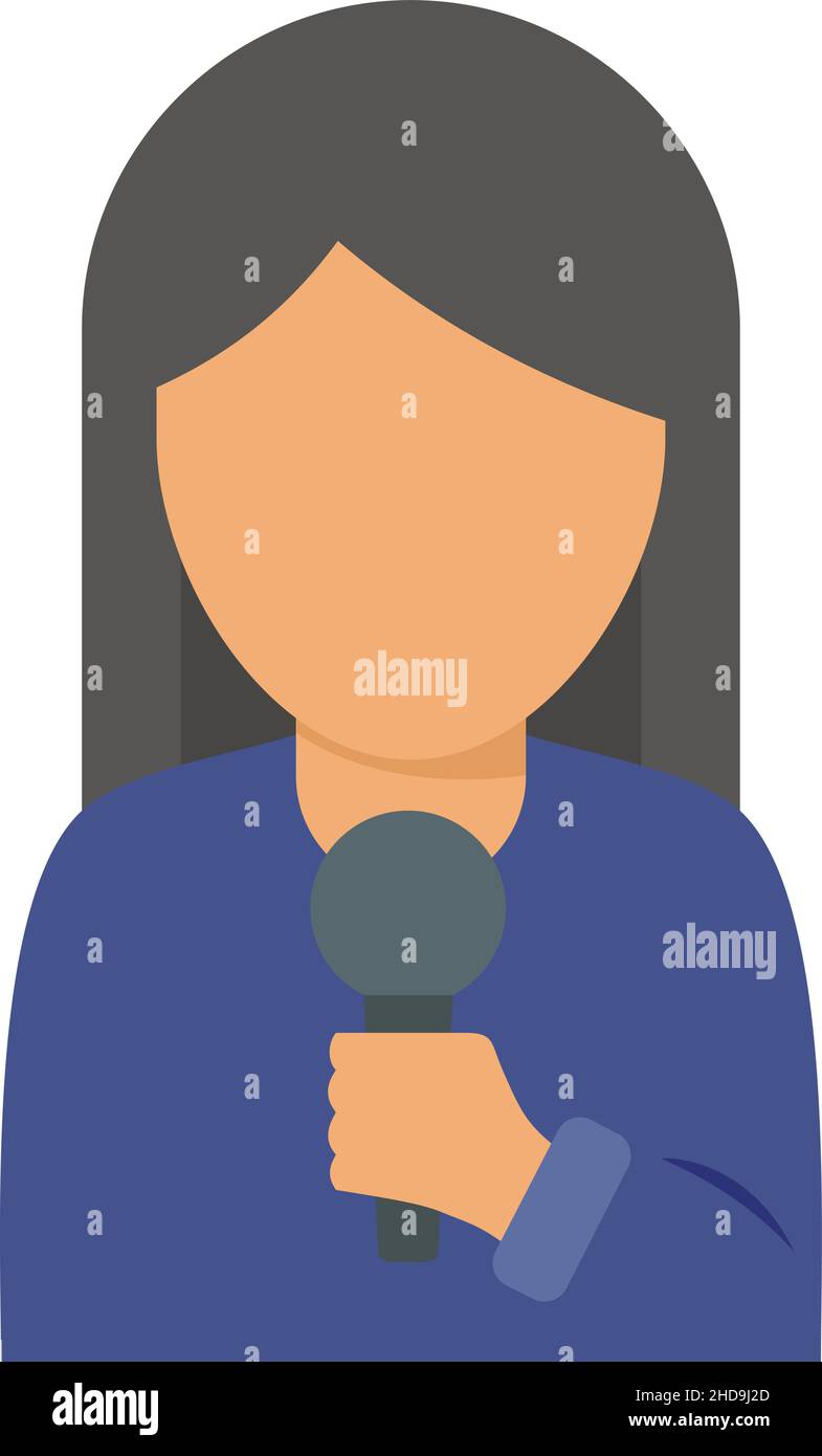 Tv reporter icon. Flat illustration of tv reporter vector icon isolated ...