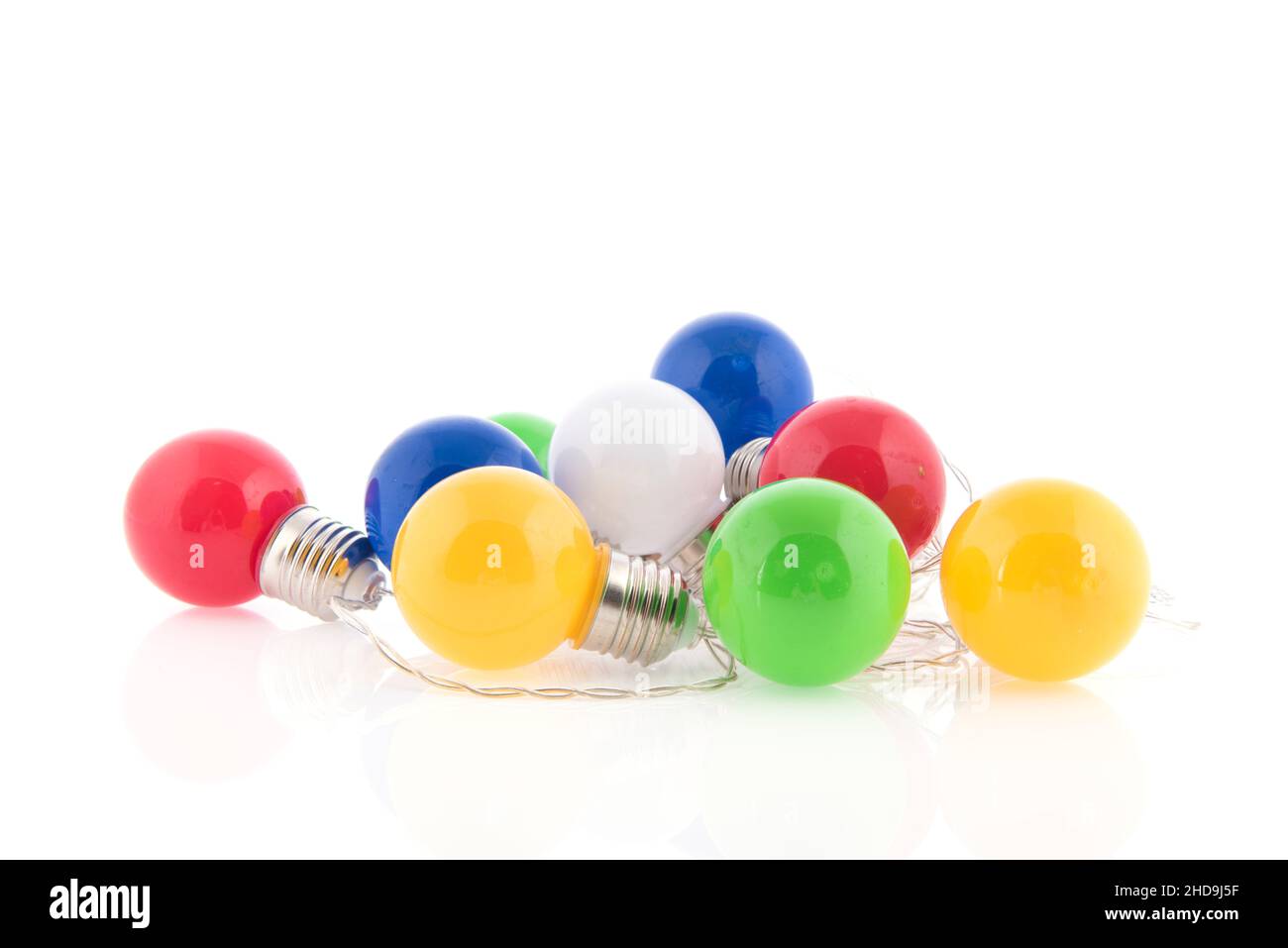 Colorful party lights isolated over white background Stock Photo - Alamy