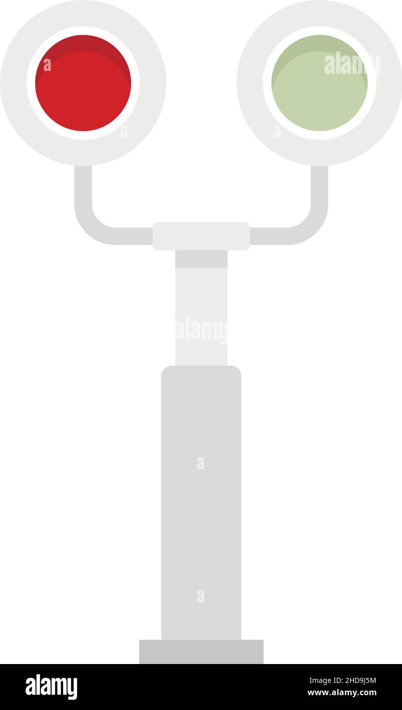 Railroad traffic lights icon. Flat illustration of Railroad traffic ...