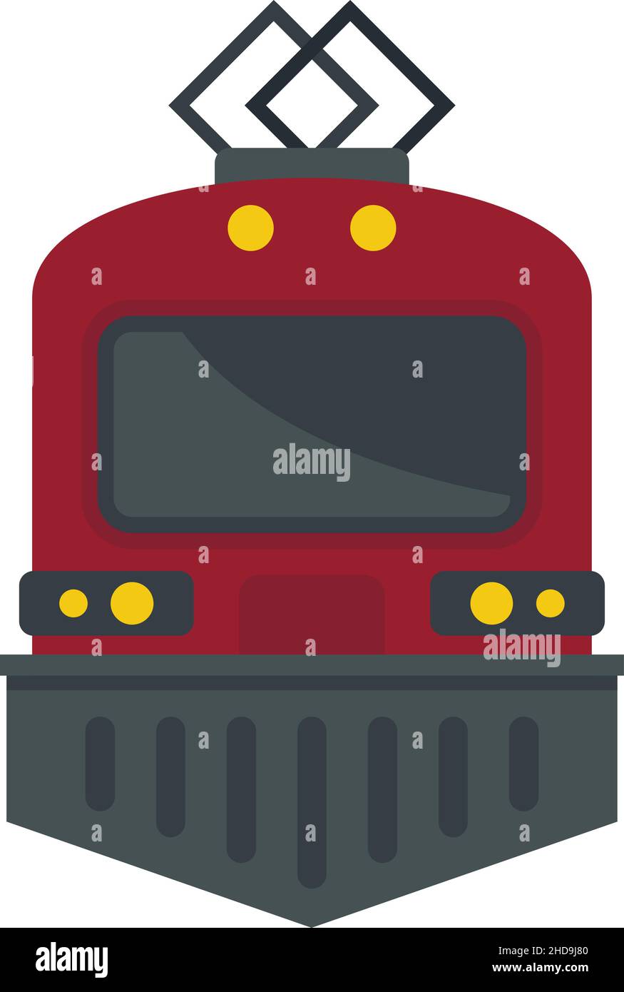 Urban electric train icon. Flat illustration of Urban electric train ...