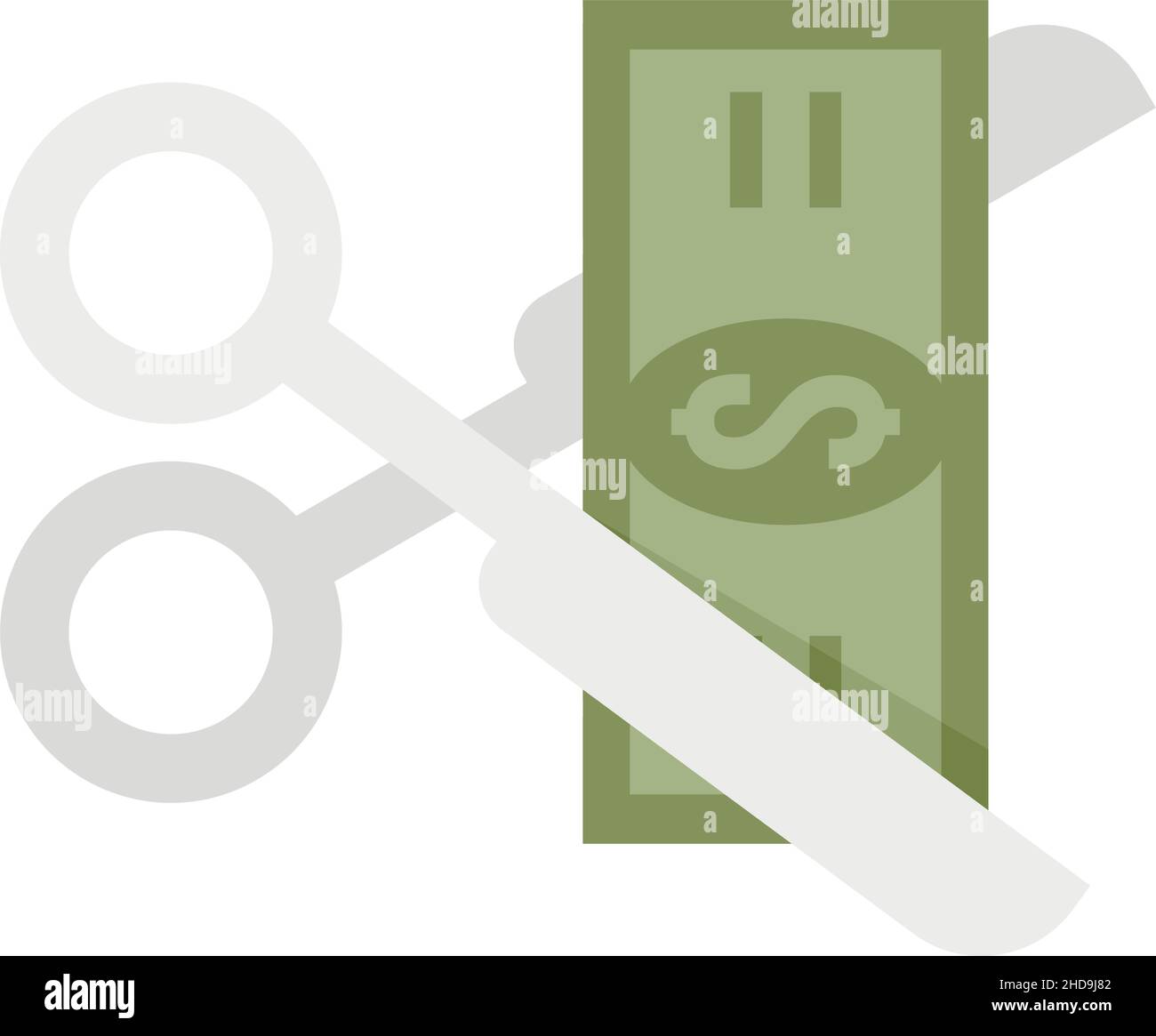 Cut money tax icon. Flat illustration of Cut money tax vector icon ...