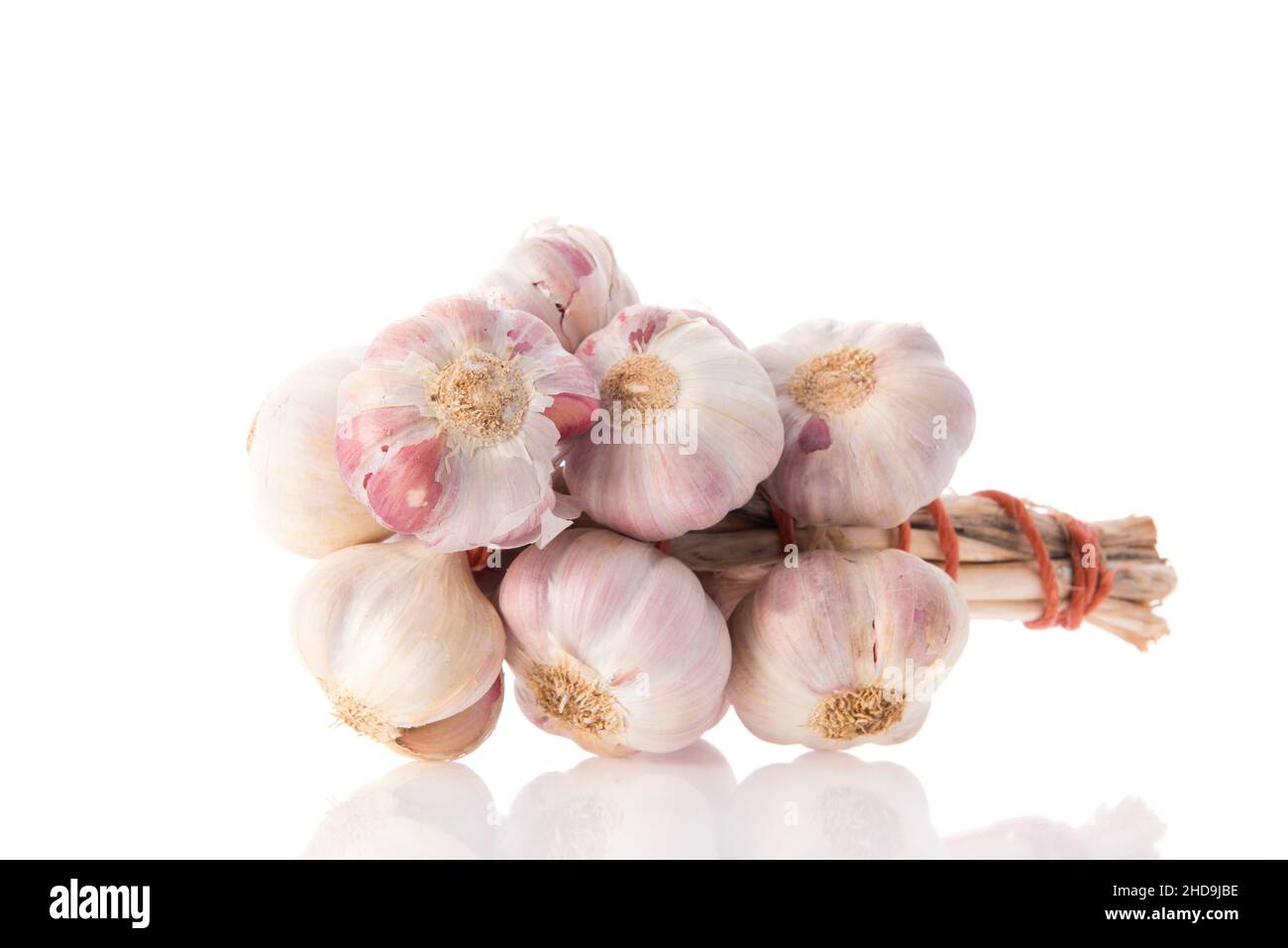 Fresh bunch garlic isolated over white background Stock Photo - Alamy