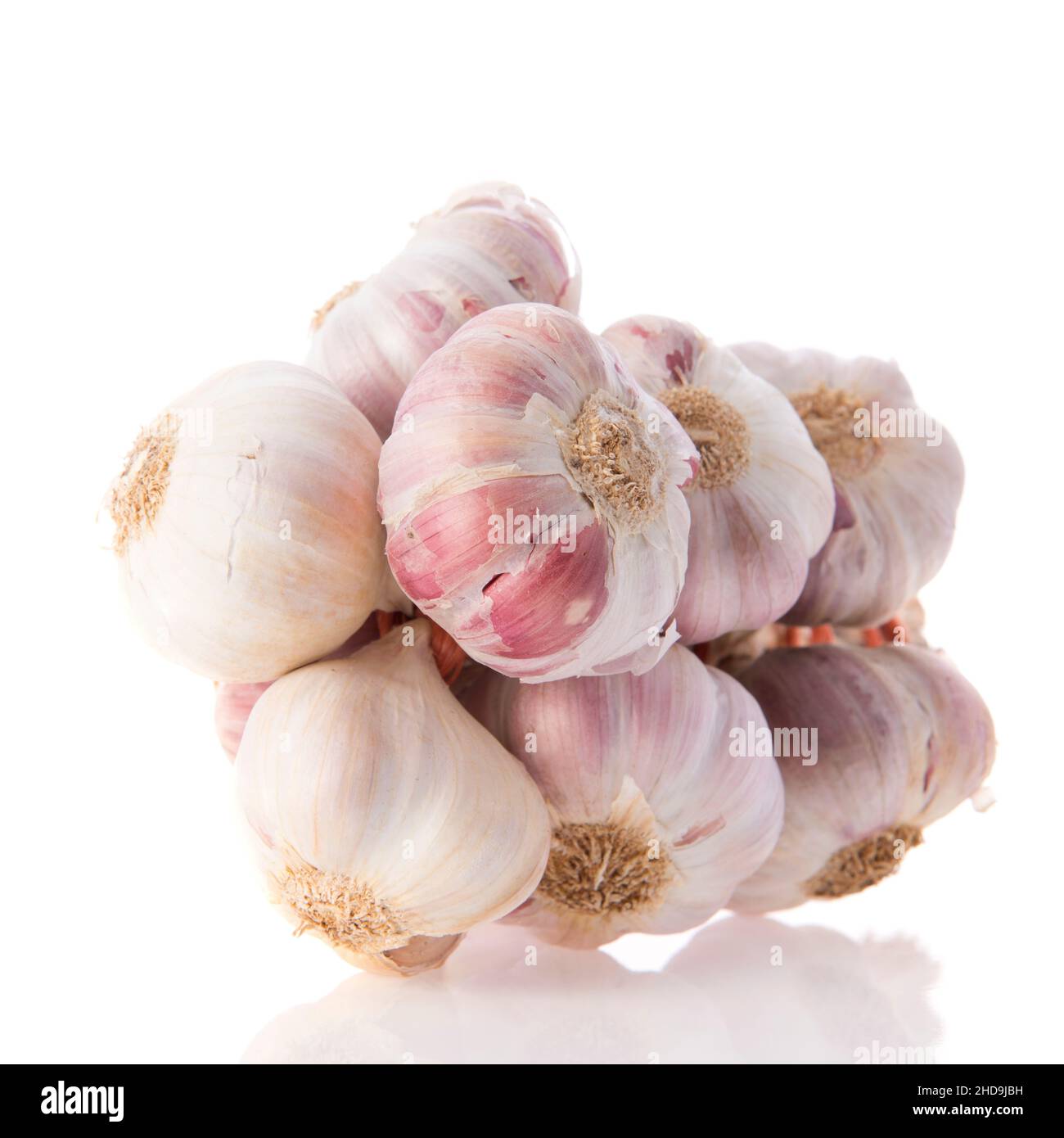 Fresh bunch garlic isolated over white background Stock Photo - Alamy