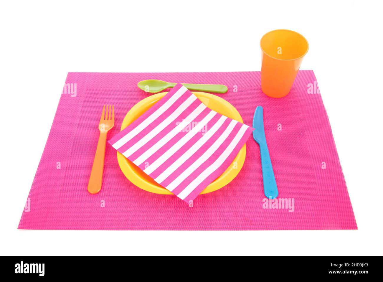 Set table with place mat, plate and cutlery Stock Photo - Alamy