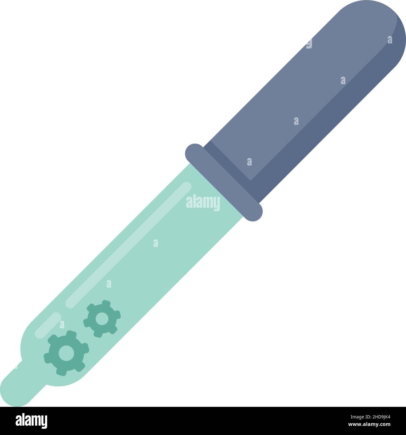 Nanotechnology pipette icon. Flat illustration of nanotechnology ...